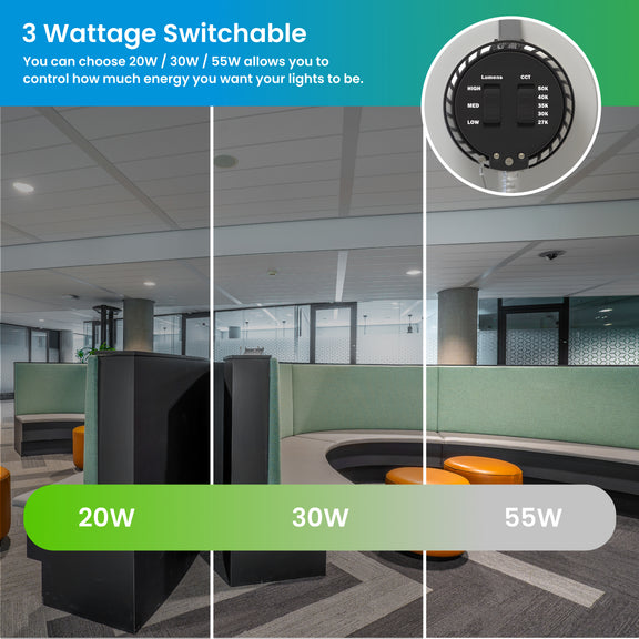 4/6/8 inch LED Commercial downlight, 3 Watt and 5 CCT Selectable, 90 ...