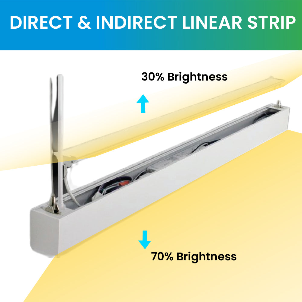 4 Foot Linear LED Light, 50 Watt, 5750 Lumens, 3K/35K/4K Color Changea ...