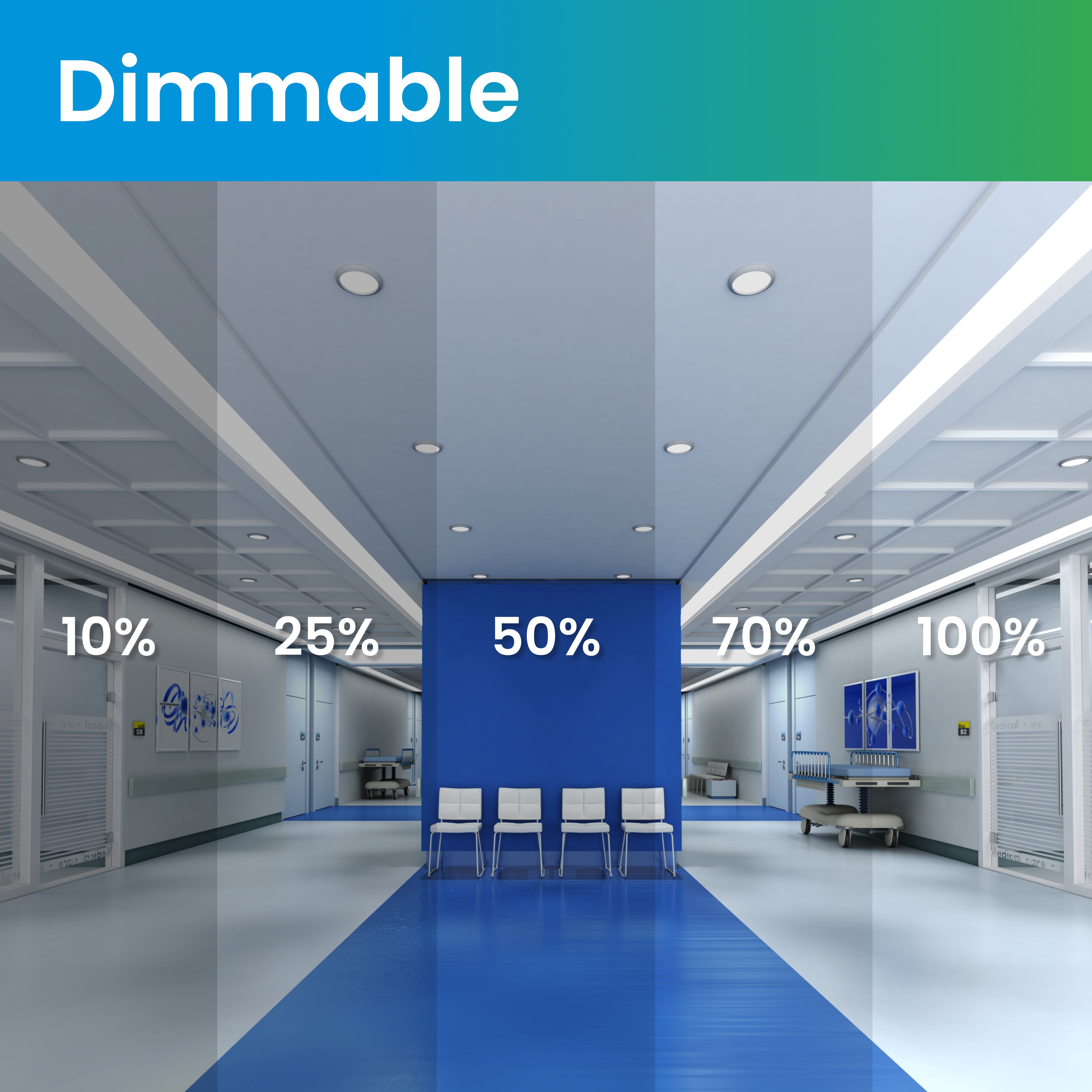 6 inch 5cct Commercial backlit downlight 15 Watts 1425 Lumens 90+ CRI ...